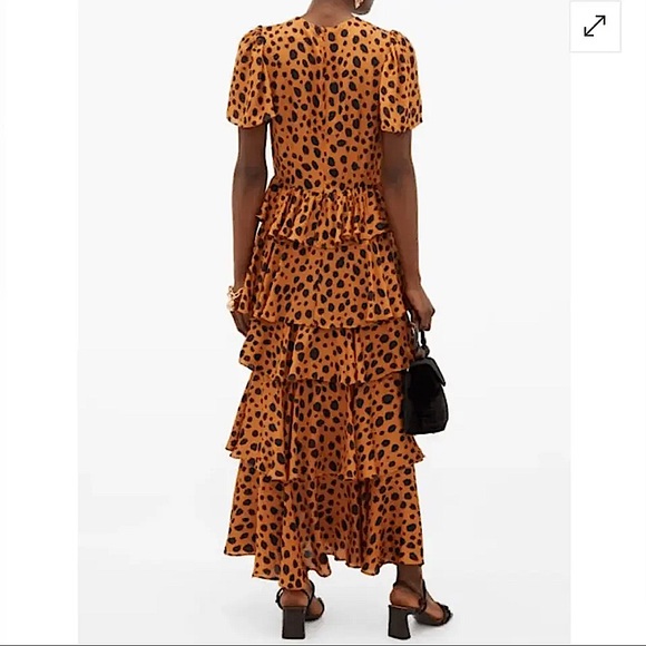 RHODE | Dresses | New Rhode Serena Leopard Animal Print Tiered Dress L ...